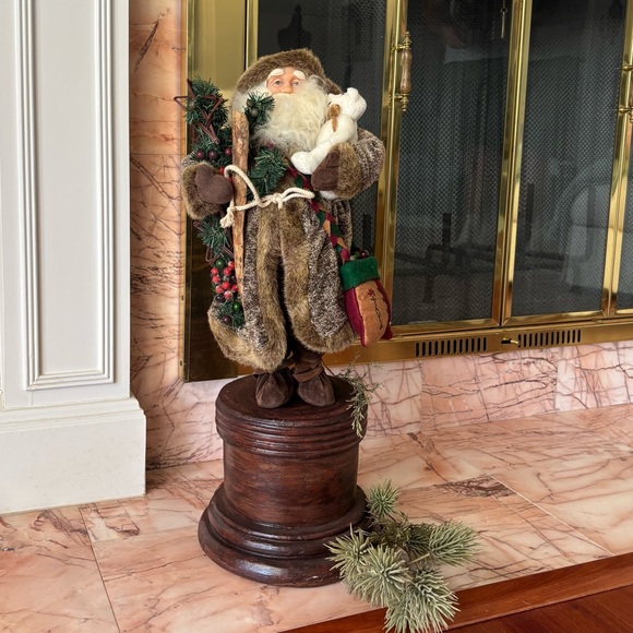 Michael Stores | Holiday | Rare Vintage Rustic Brown Woodland Santa ...